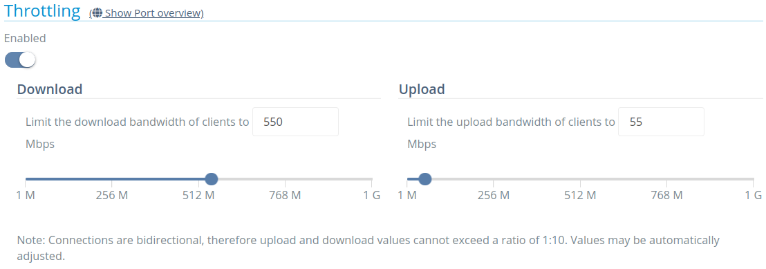 How to configure throttling on Switch ports? – Plasma Cloud