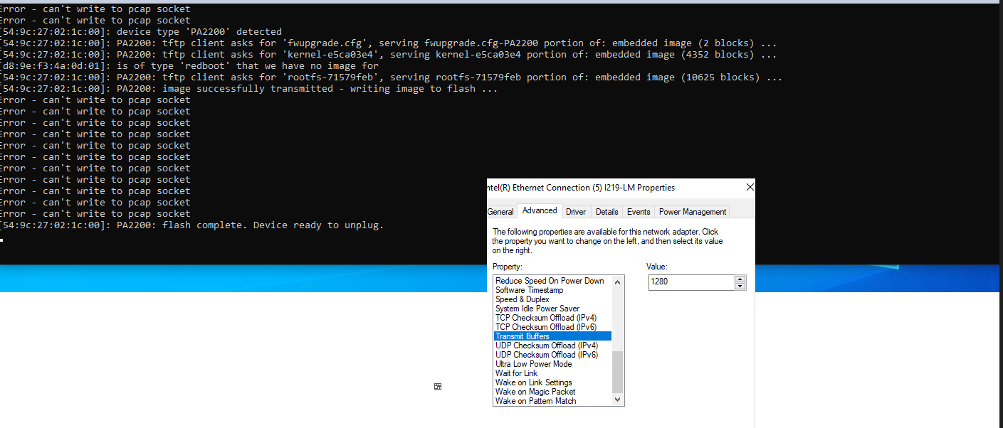 Windows: Manual device flashing leads to "pcap error" – Utility Networks