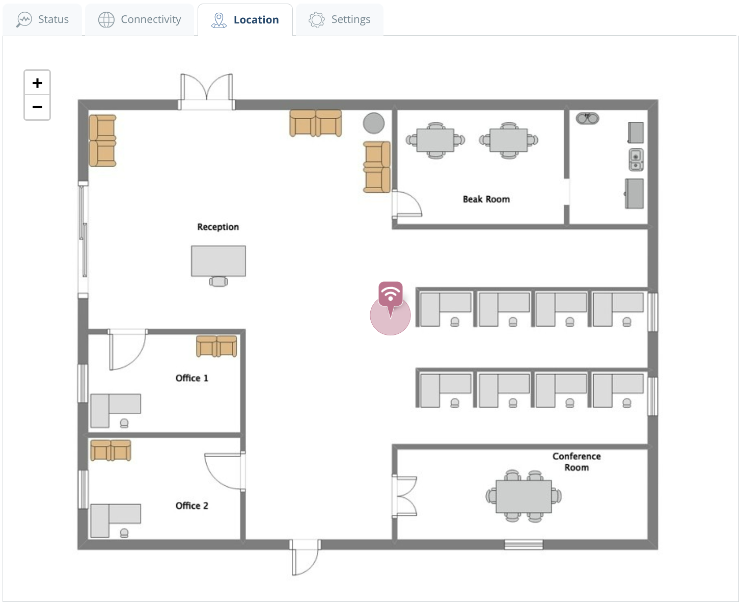 Client Location tab – Plasma Cloud